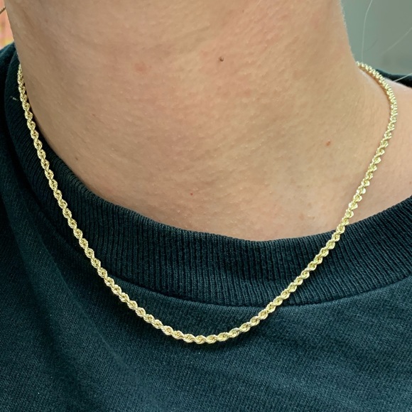 Jewelry | 14k Yellow Gold Rope Chain 16 Inches Long 25mm | Poshmark
